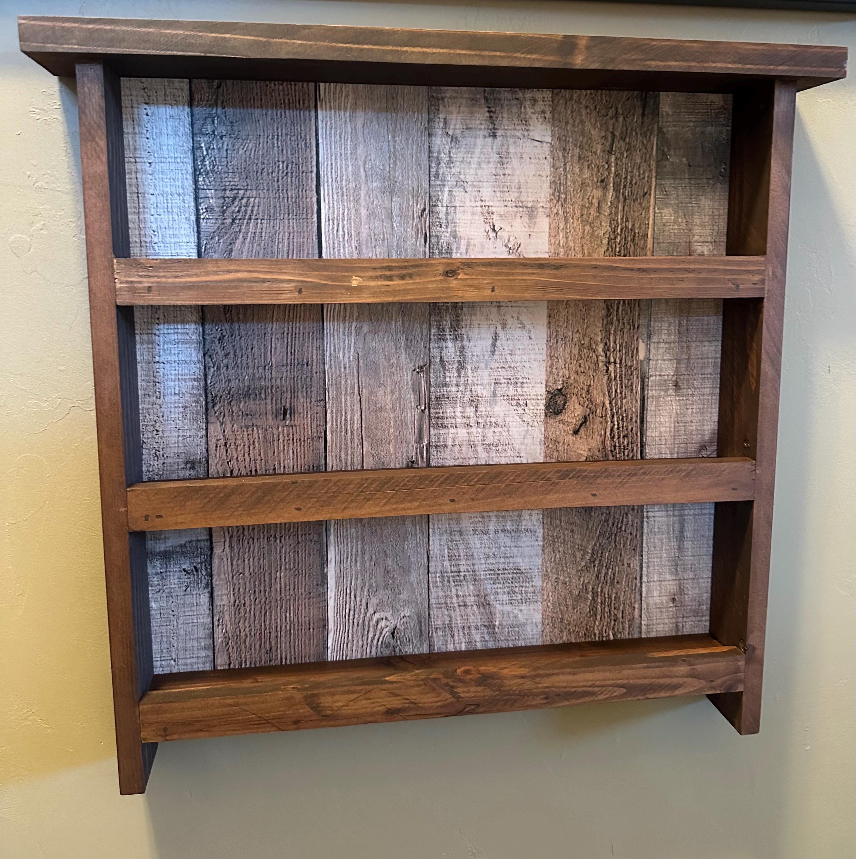 9 Belt Buckle Display Shelf 18.5H X 18.25W X 2.5D Rustic Barnwood Style ...