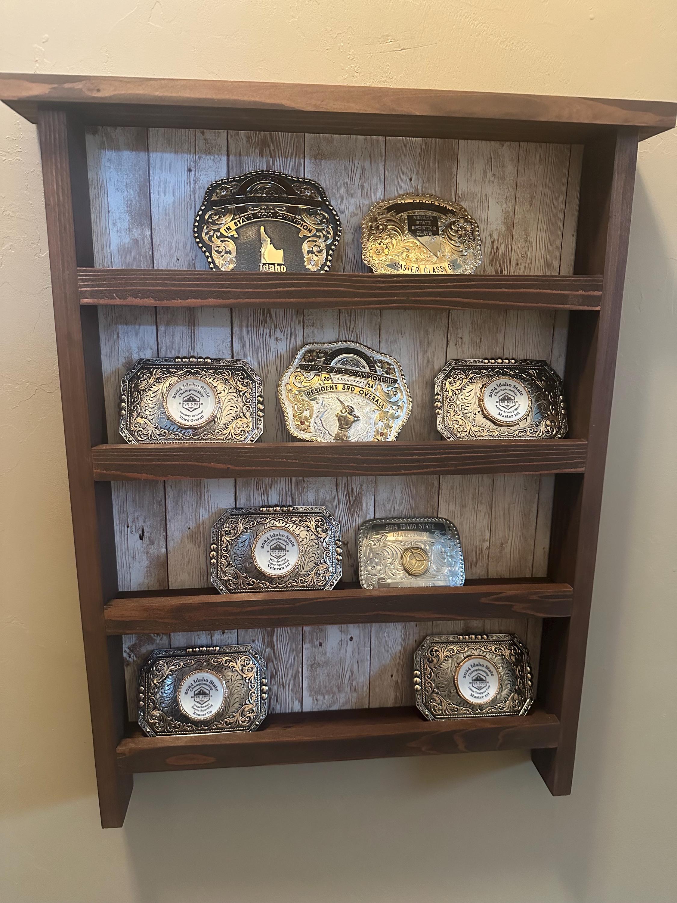 12 Vertical Belt Buckle Display Shelf - 33.5 X 18.25 X 2.5 Faux ...