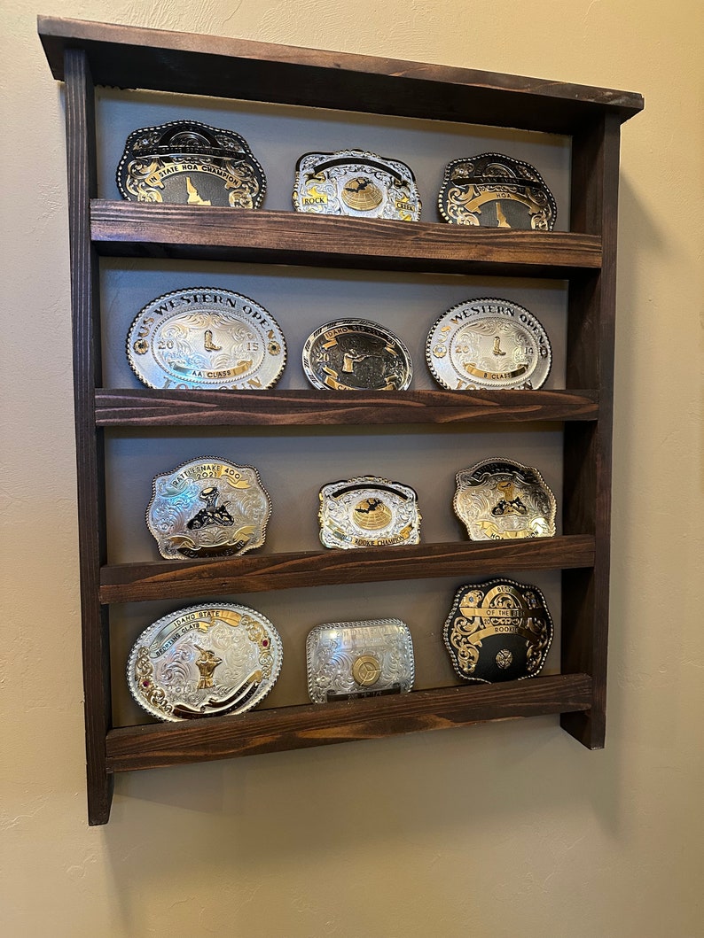 12 Vertical Belt Buckle Display Shelf - 33.5 X 18.25 X 2.5 Faux ...