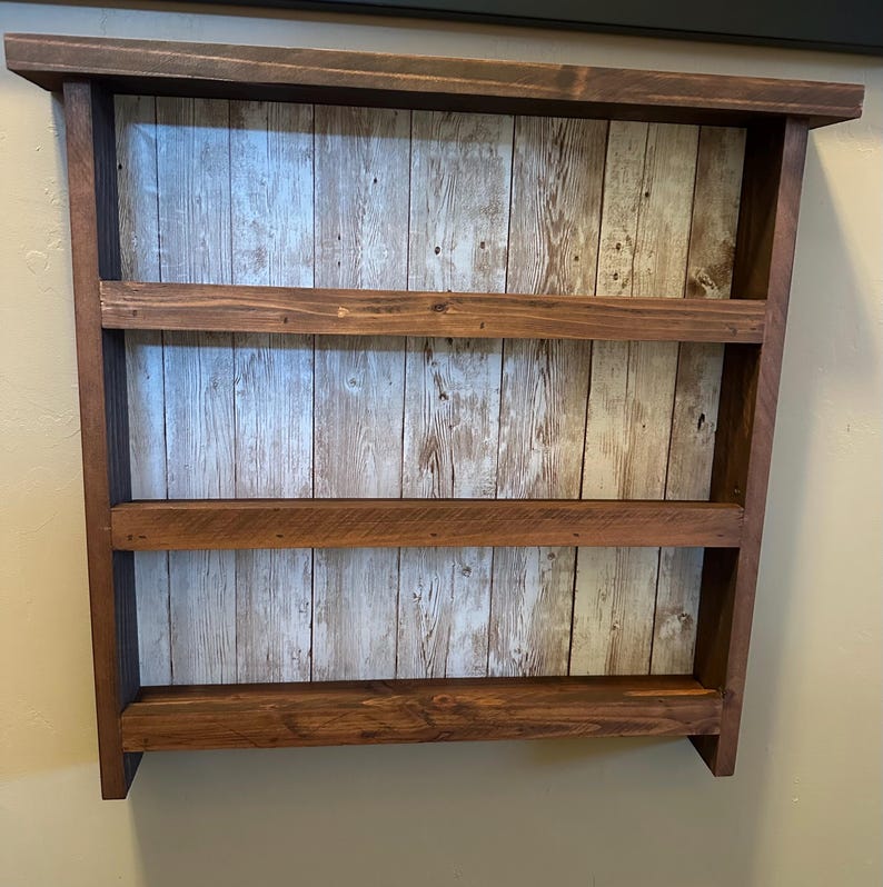 9 Belt Buckle Display Shelf 18.5H X 18.25W X 2.5D Rustic Barnwood Style ...