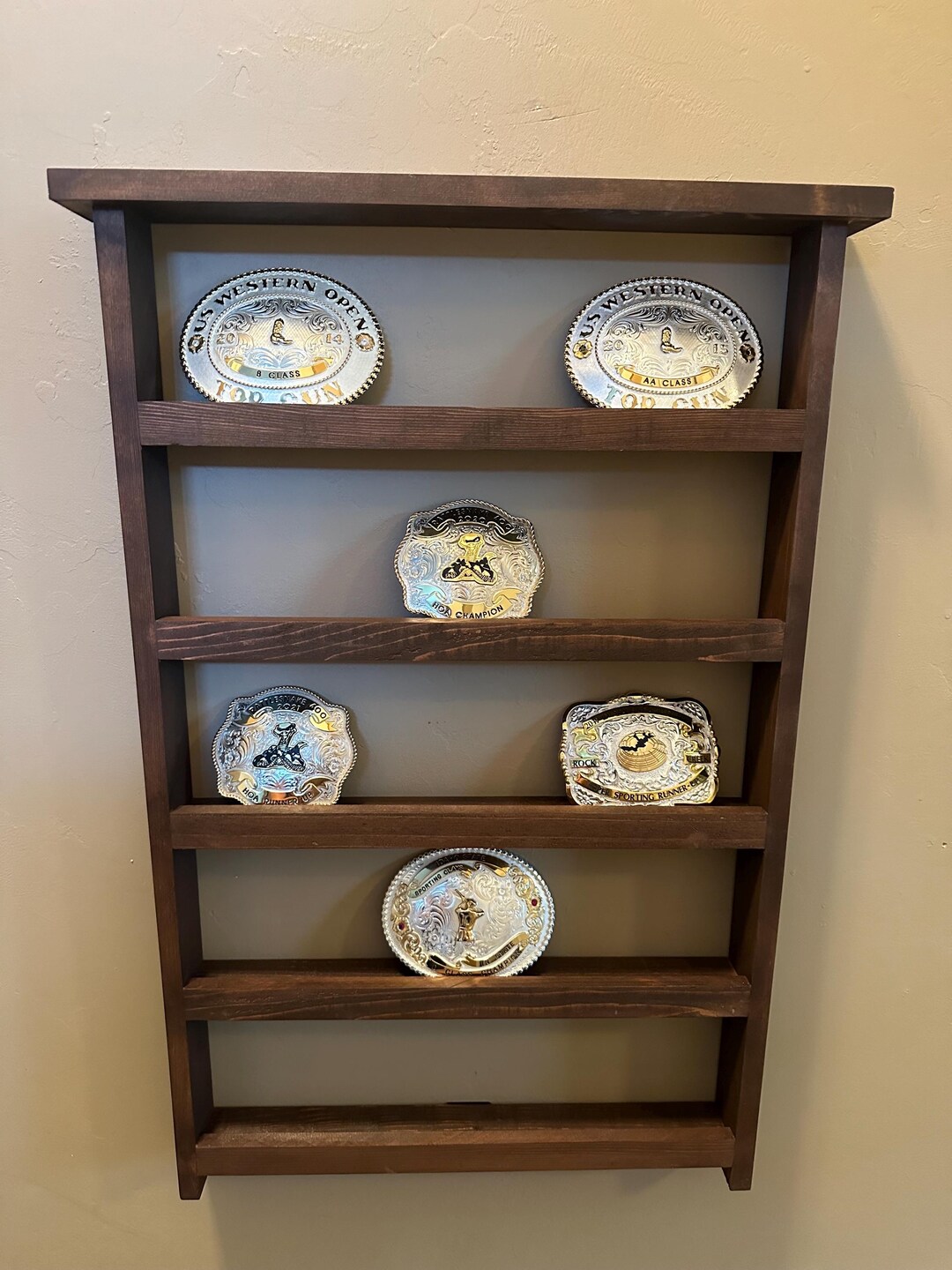 15 Belt Buckle Display Shelf/rack 27.25 Tall X 18.25 Wide X 2.5 Deep ...