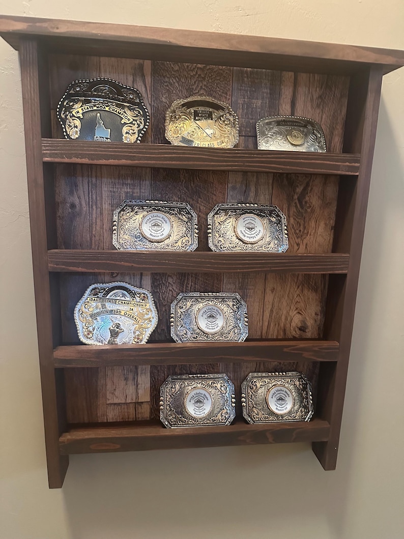 12 Vertical Belt Buckle Display Shelf - 33.5 H X 18.25 W X 2.5 D , 12 ...
