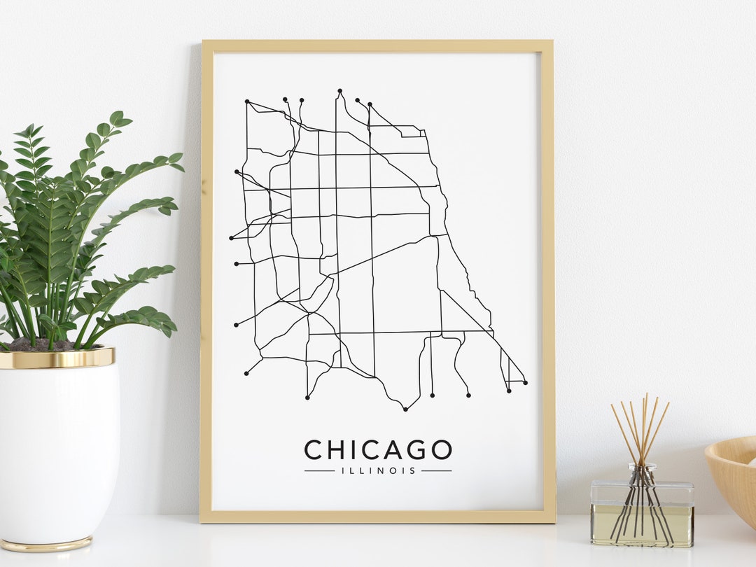 Chicago Poster | City of Chicago Poster | Modern Chicago Poster ...