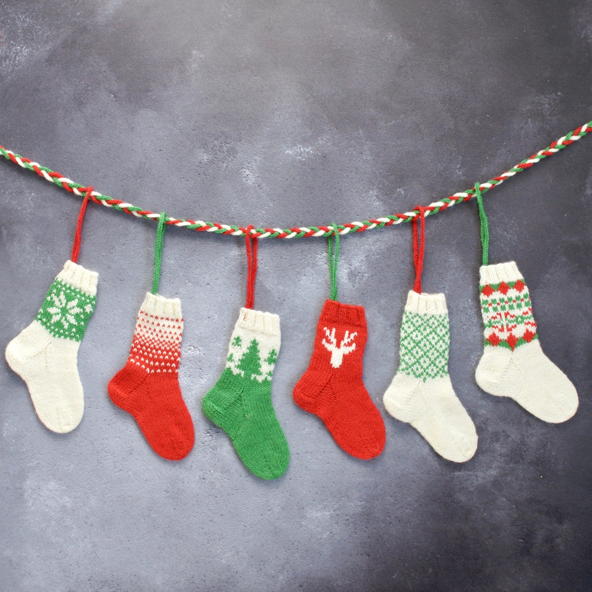 DECORATIVE FESTIVE Sock Knitting Pattern Book. Knit 25 Mini-socks for ...