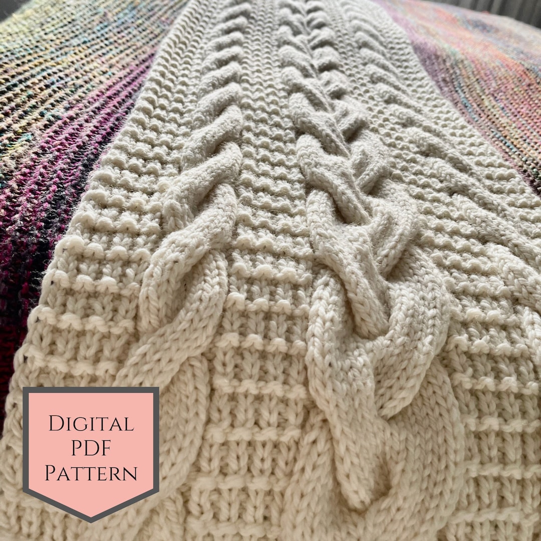 CABLE KNITTING Bed Runner Pattern. Our Cables for Days Chunky Knitting Pattern is a Great ...