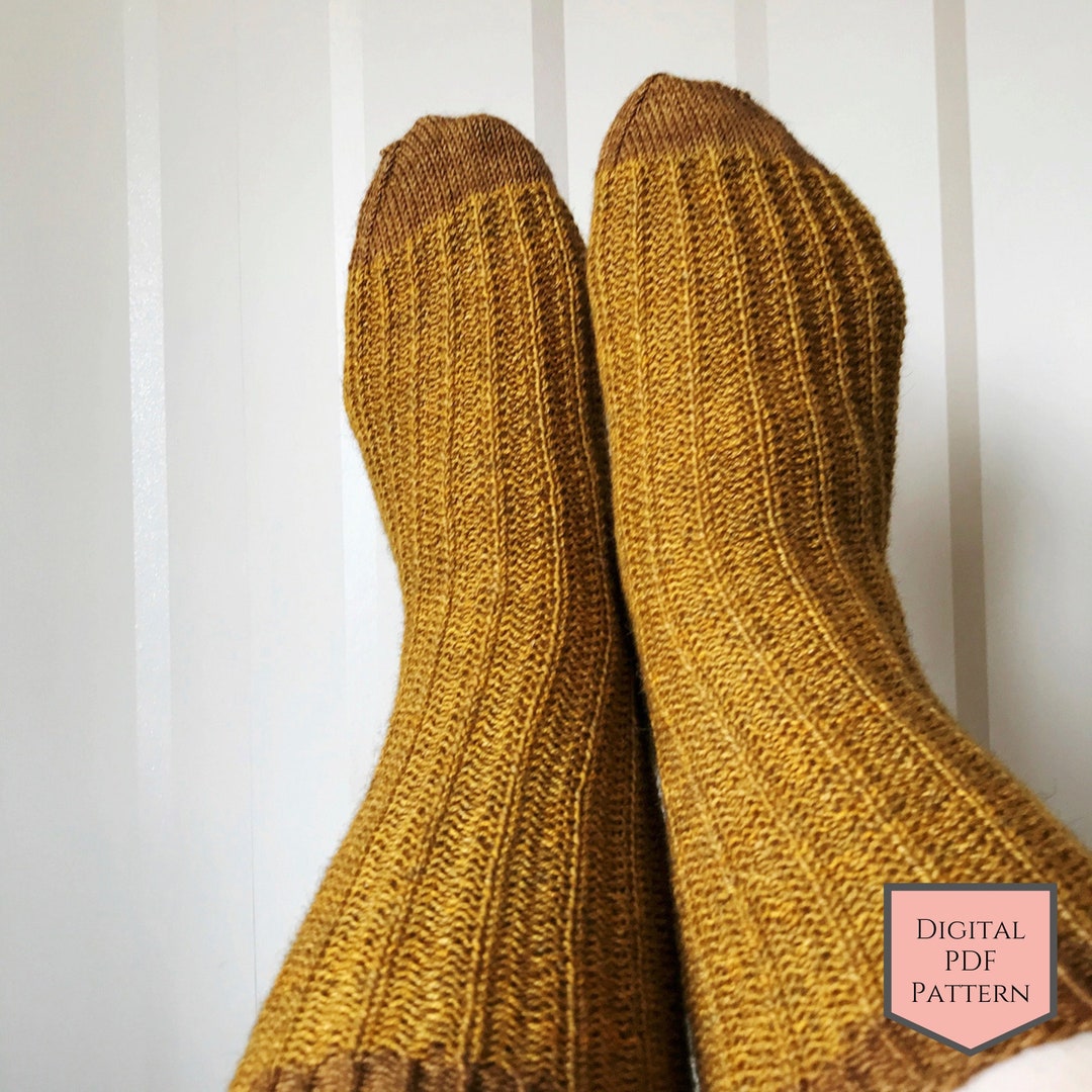 Ribbed Sock Knitting Pattern Pattern. 4p Ply Fingering Weight Sock ...