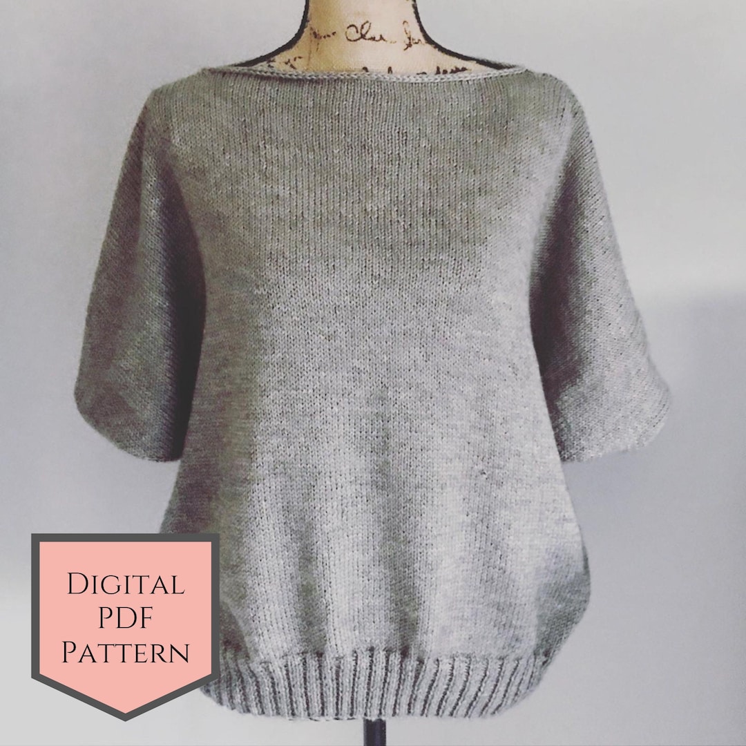 BEGINNER SWEATER Knitting Pattern. Our Simply the Simplest Sweater ...