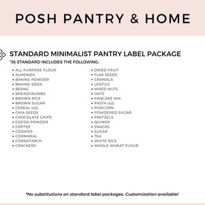 Numbered Pantry Labels Minimalist Pantry Labels Kitchen Organization ...