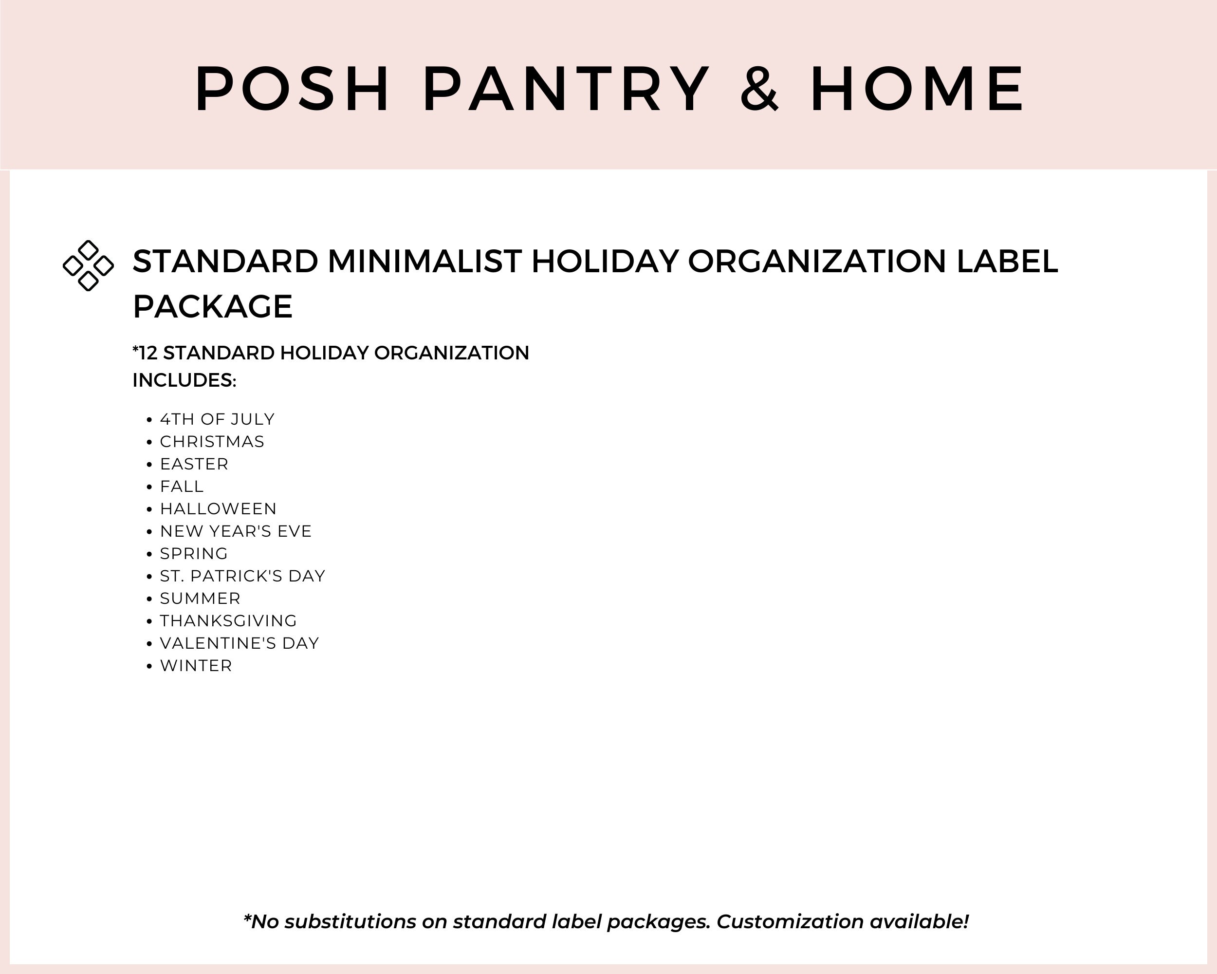 Holiday Storage Labels Seasonal Storage Labels Customized Storage ...