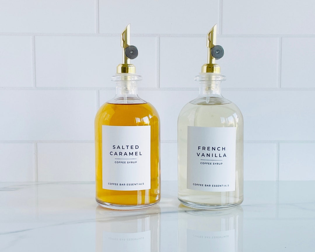 Coffee Syrup Labels | Minimalist Coffee Bar | Coffee Bar Labels | Water ...