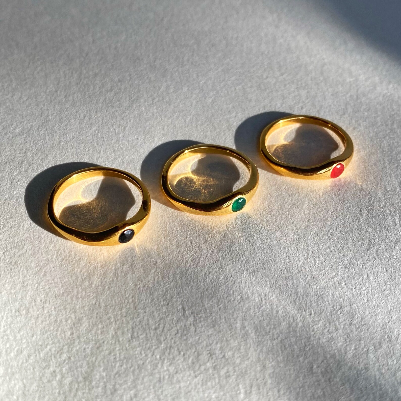 Red Jade Ring | Spotlight Gemstone | 18K Gold Plated - Etsy