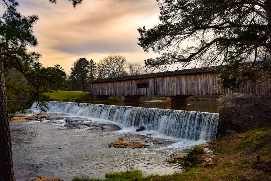 Watson Mill State Park, Covered Bridge Wall Art, Architectural Print, Country Life, Poster ...