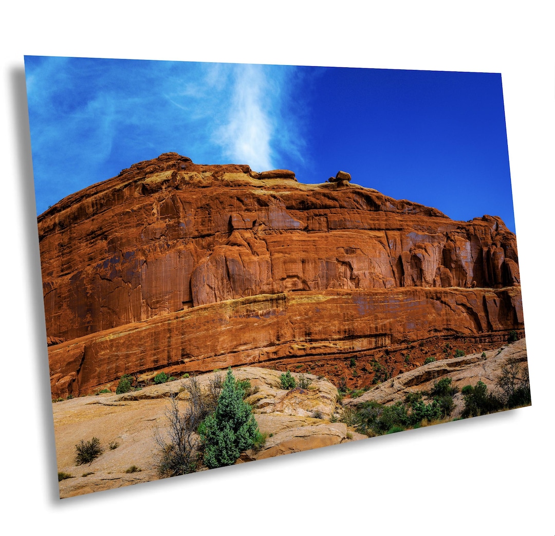 Steep Mountain Wall, Arches National Park, Southern Utah Red Rock, Utah ...
