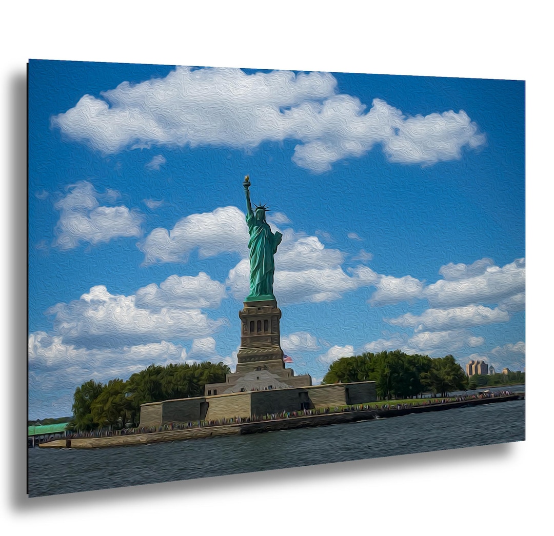 Statue of Liberty Art Print: NYC Travel Poster, Modern Decor, Oil Paint ...