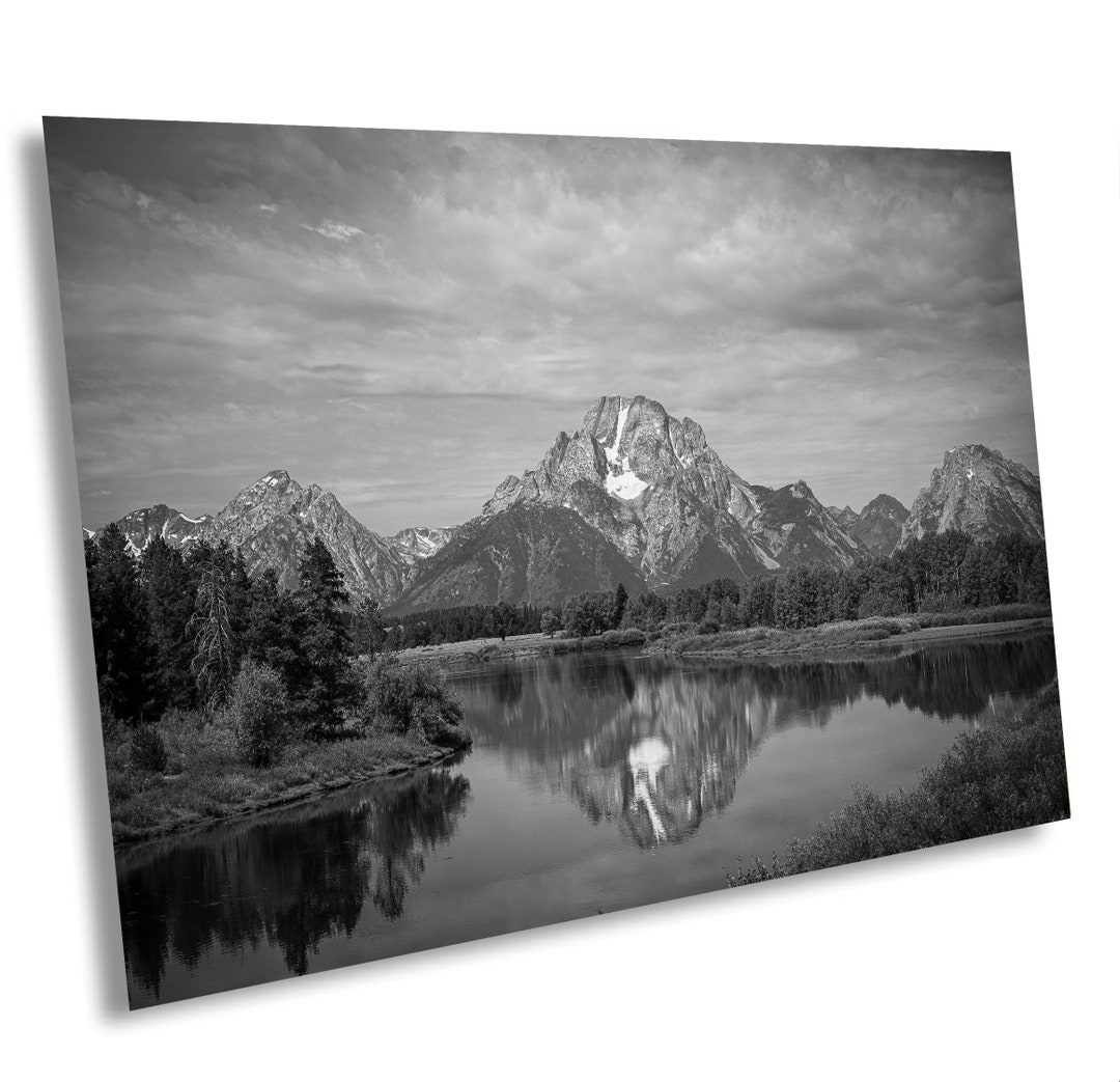 Oxbow Bend Print: Grand Teton National Park, Wyoming - Black and White ...