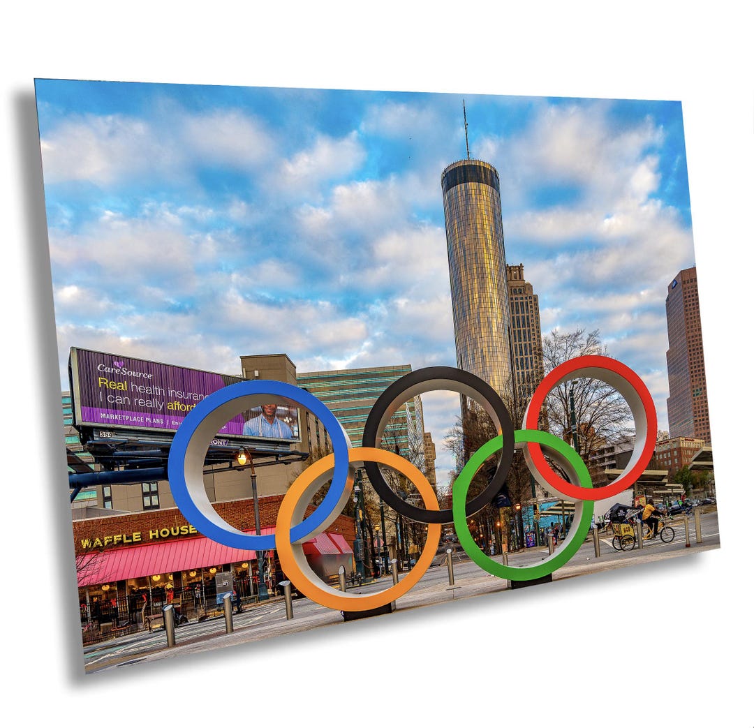 Atlanta's Olympic Rings, Atlanta Skyline Artful, Atlanta Georgia, City ...