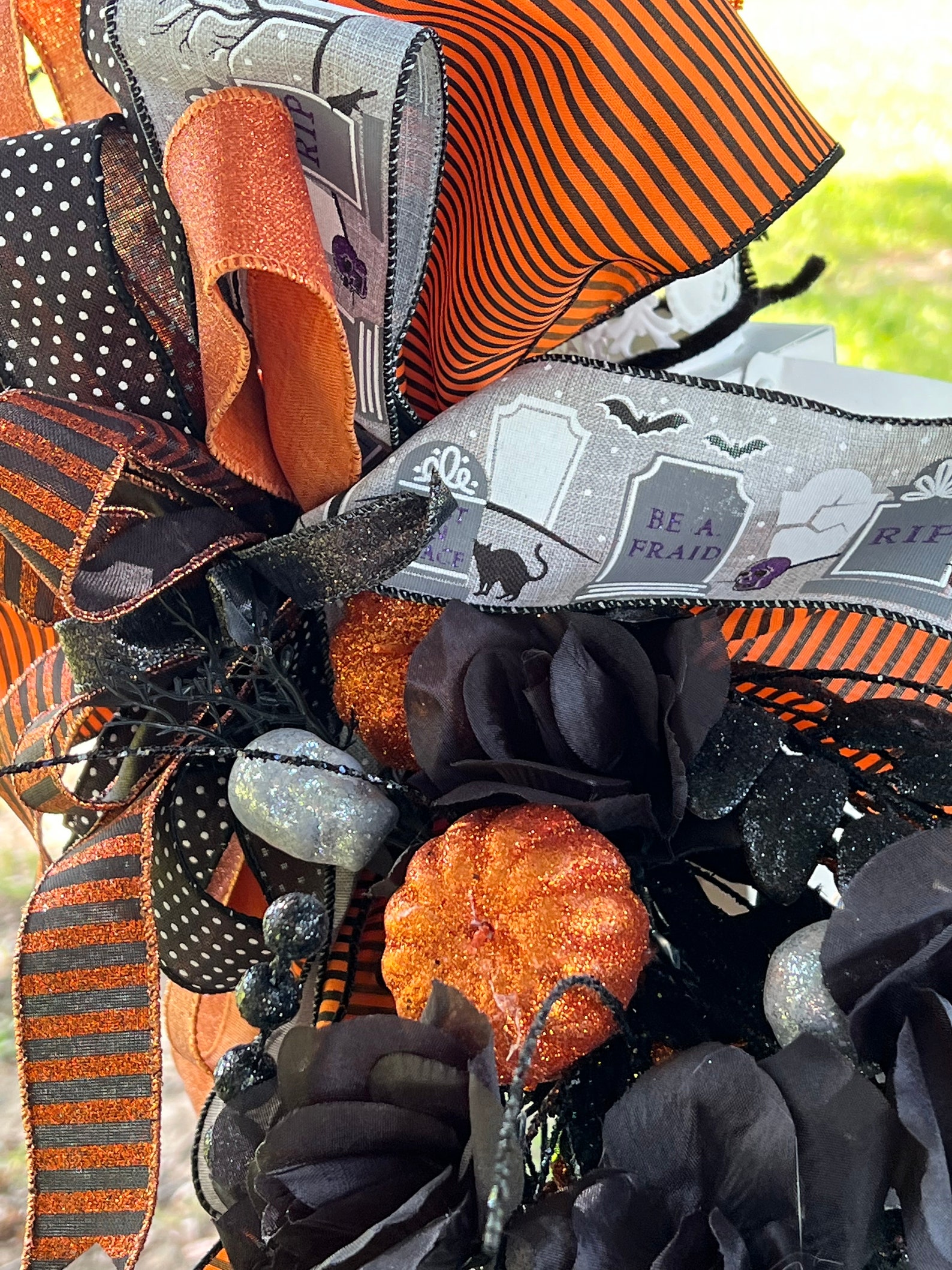 Halloween Witches Broom Front Door Swag, Witches Broom Attachment ...