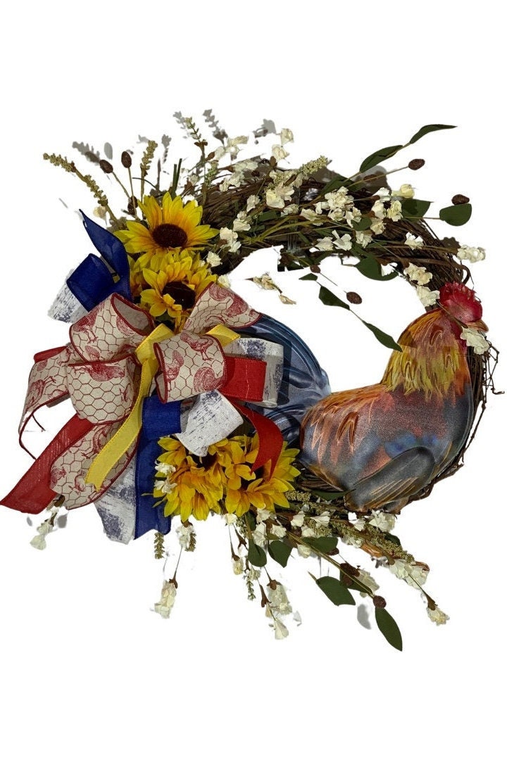 Farmhouse Wreath, Chicken Wreath, Country Wreath, Rustic Wreath ...