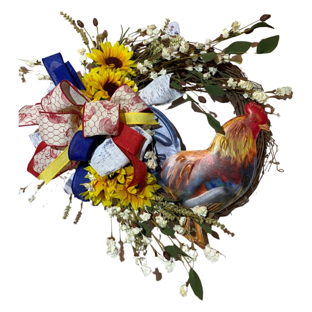 Farmhouse Wreath, Chicken Wreath, Country Wreath, Rustic Wreath ...