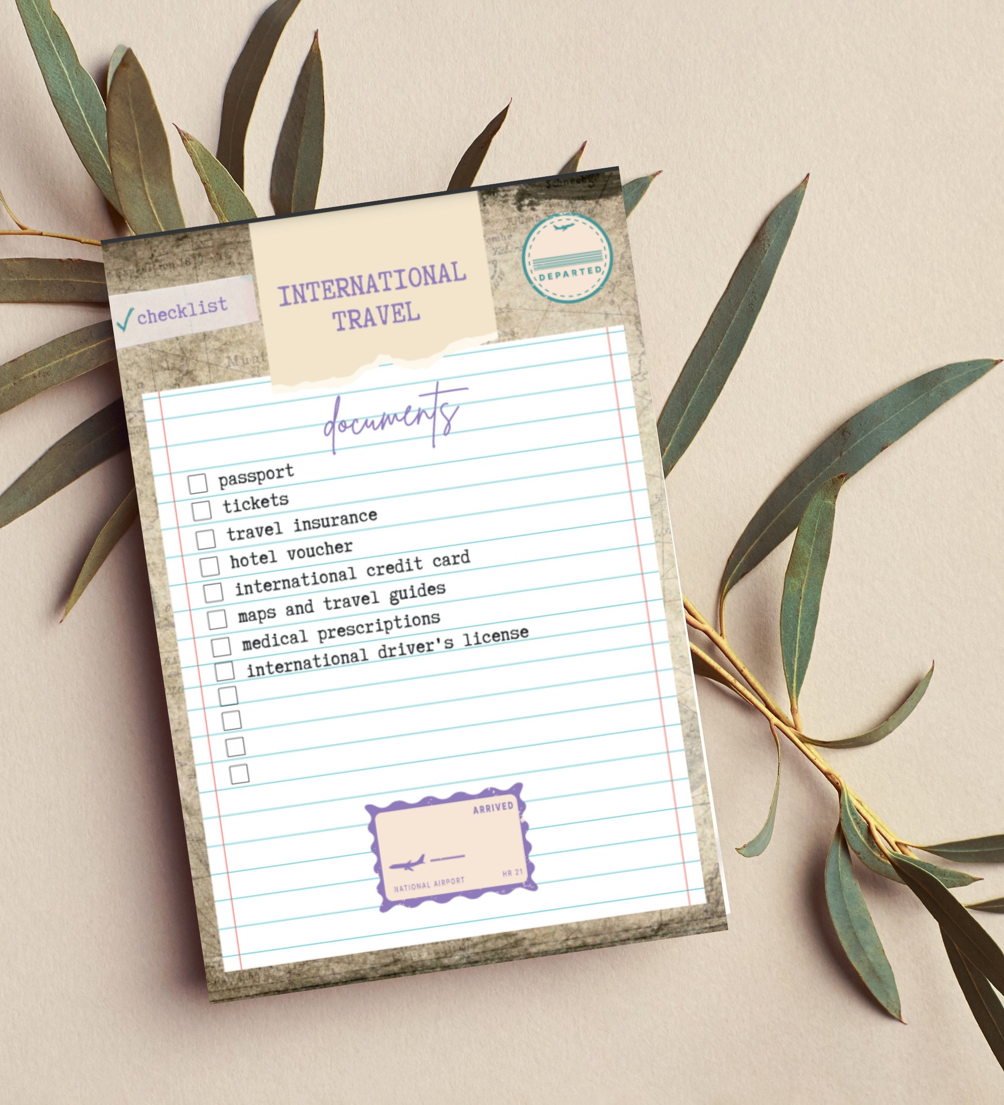 International Travel Packing Checklist - Packing List - Abroad Packing ...
