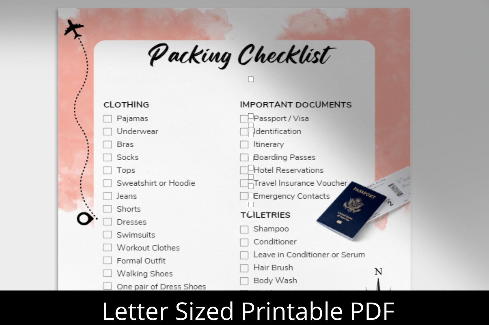 Printable Packing Checklist - Packing List - Trip Packing List ...