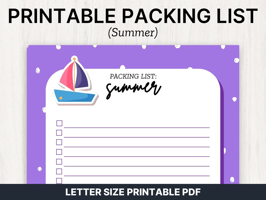 Summer Packing List - Travel Packing List - Vacation Packing List ...