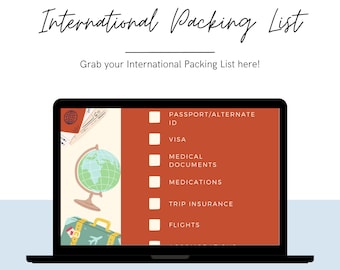 International Packing List - Printable Packing List - Travel List ...