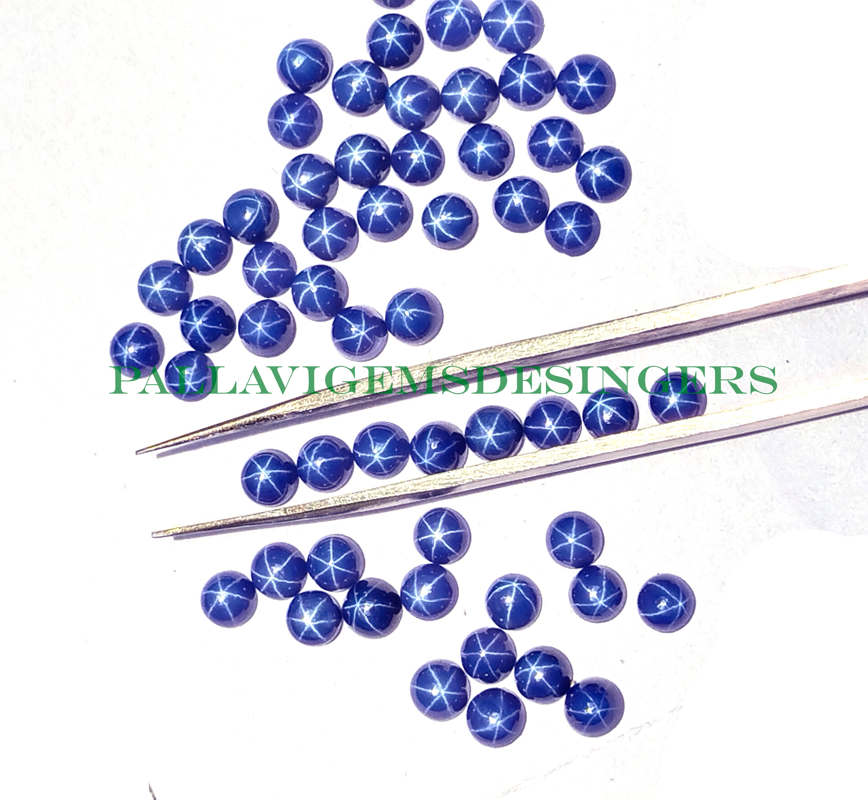 Natural 6 Rays Blue Sapphire Star Round Loose Calibrated Jewelry ...