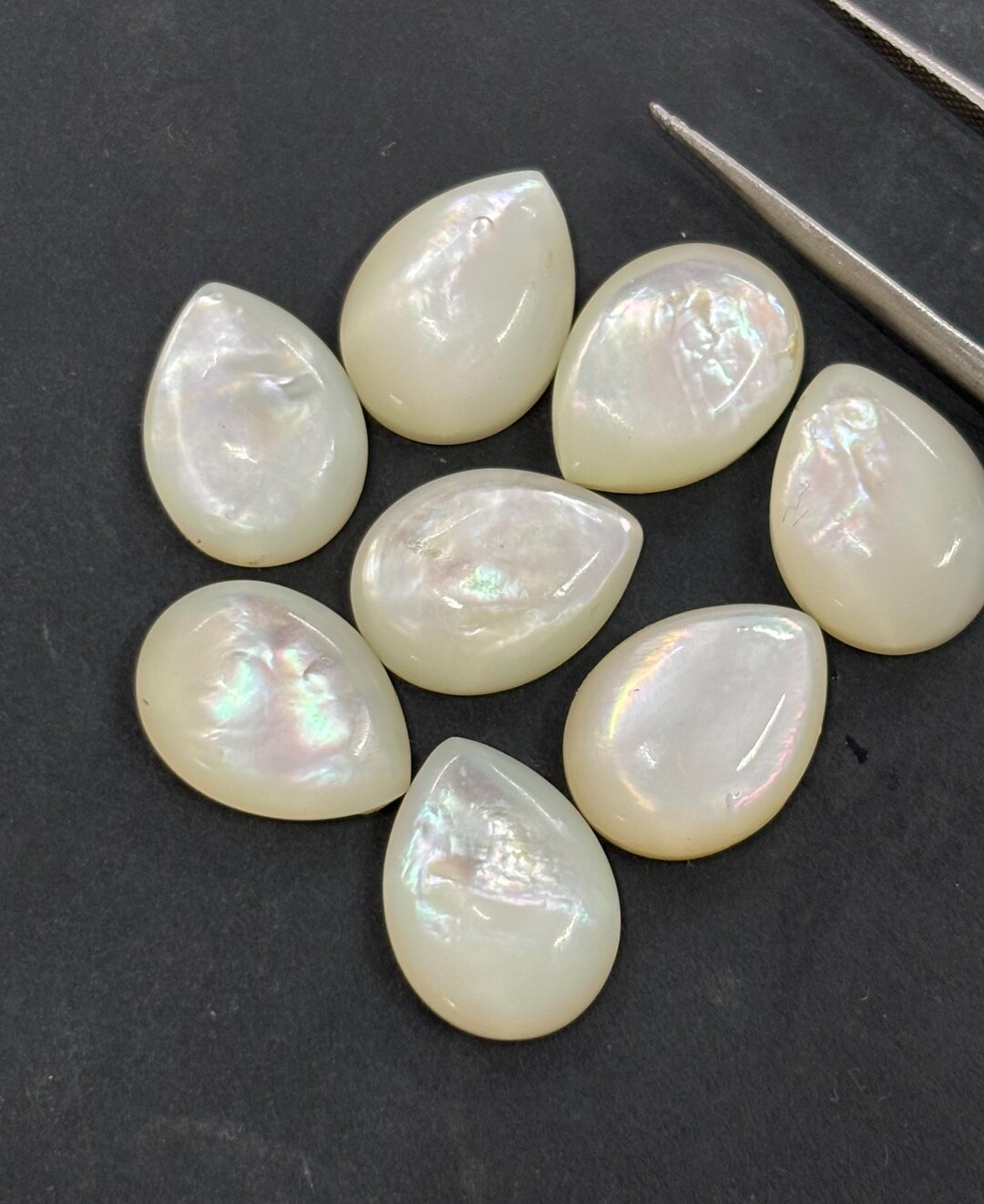 Natural Mother of Pearl Pear Shape Calibrated Loose Jewelry Cabochons ...