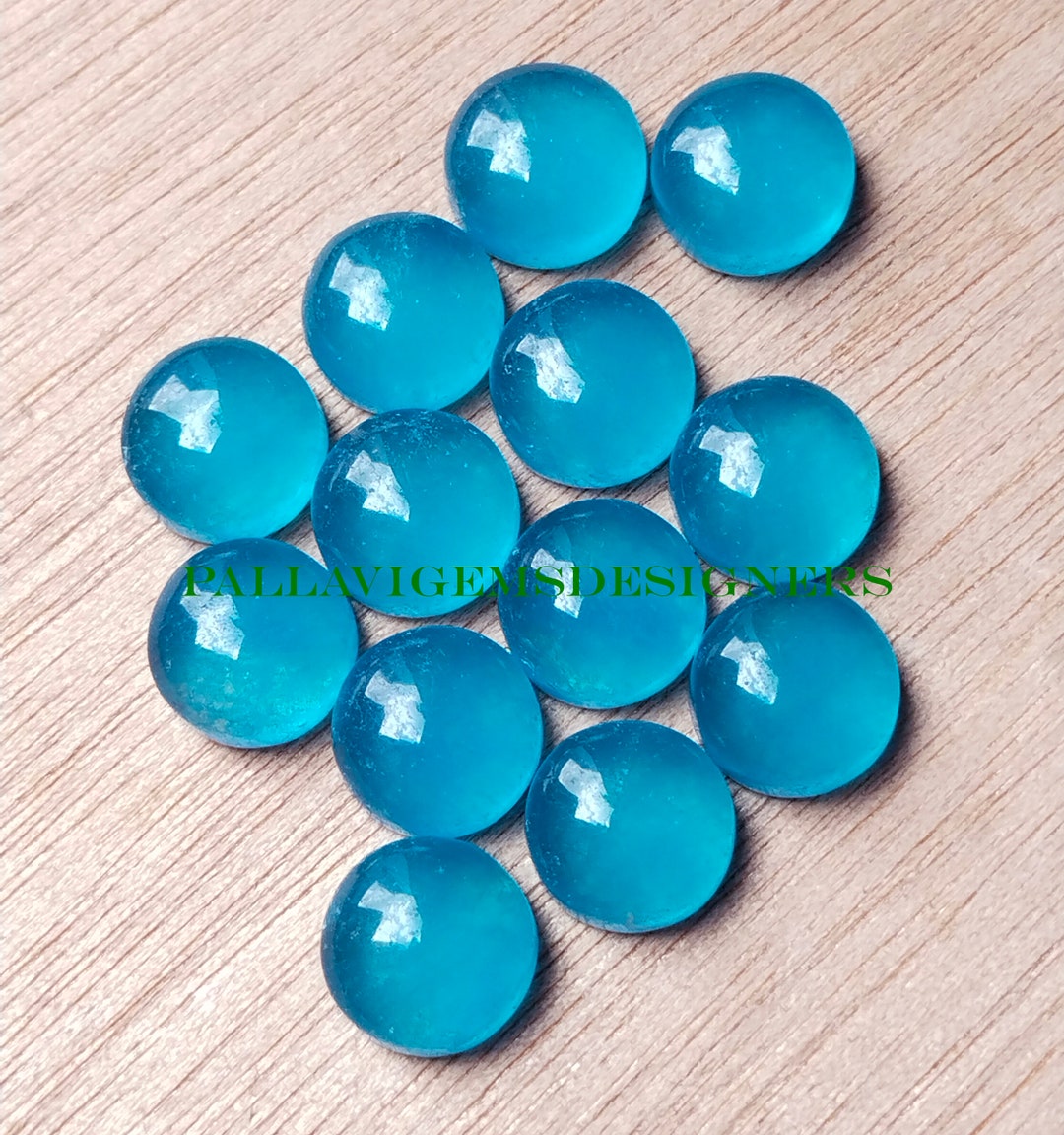 Natural Sky Blue Quartz Round Flat Back Loose Calibrated Gemstone ...