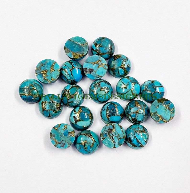 Natural Mohave Blue Copper Turquoise Round Calibrated Loose - Etsy