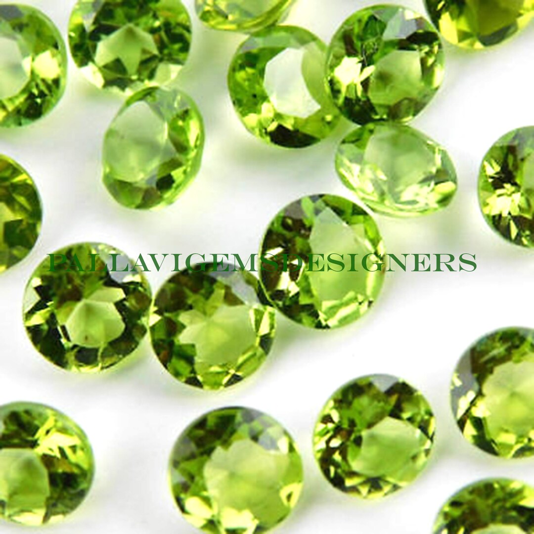 AAA Natural Peridot Faceted Round Calibrated Loose Jewelry Making ...
