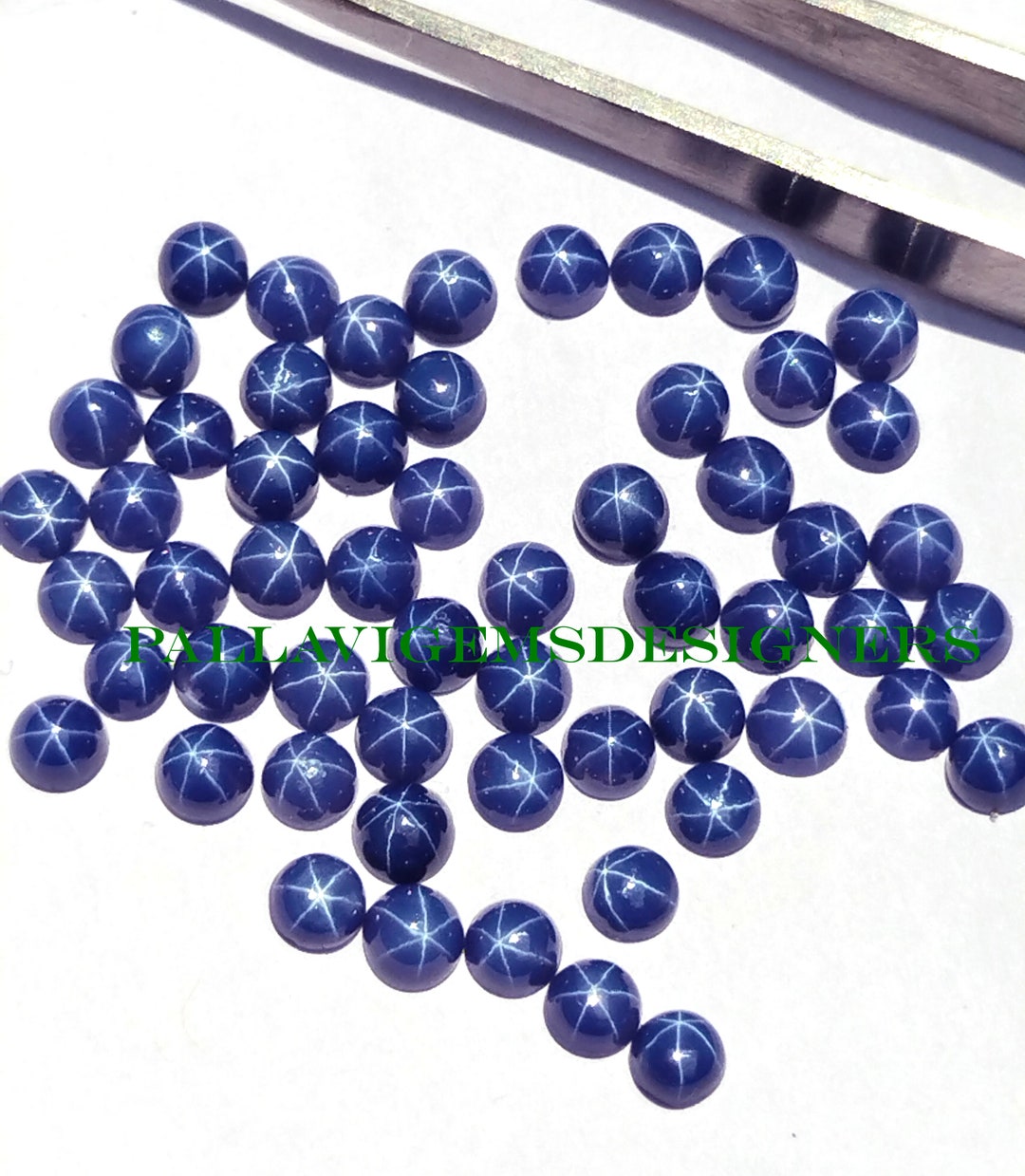 Natural 6 Rays Blue Sapphire Star Round Loose Calibrated Jewelry ...