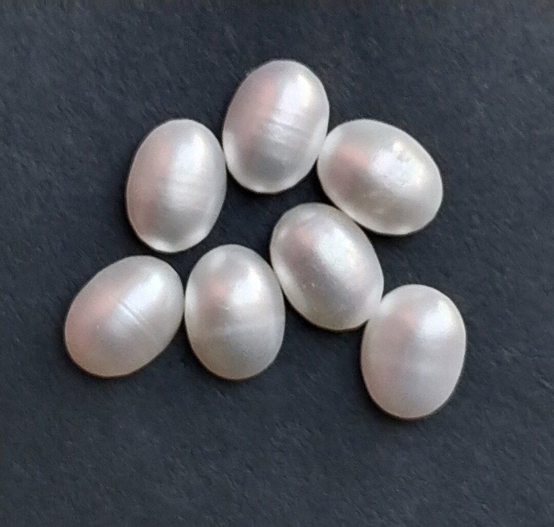 Natural White Fresh Water Pearl Oval Loose Calibrated Jewelry Making ...