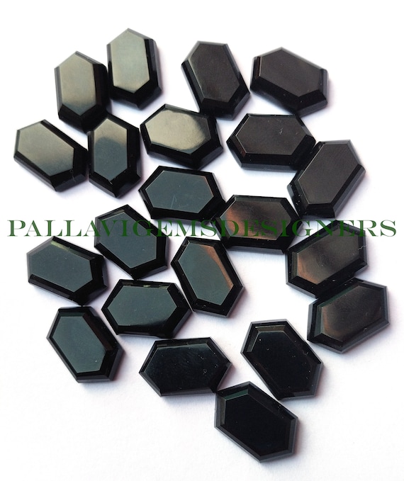 Natural Black Onyx Long Hexagon Step Cut Faceted Calibrated - Etsy