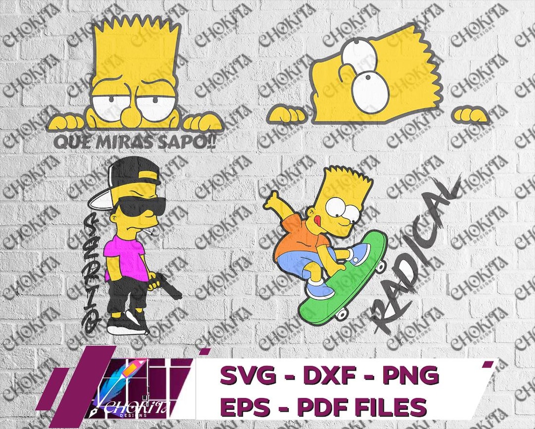 Bart Simpson Pack SVG, Bart Svg, Simpson Pack Desing, Files for Cutting ...