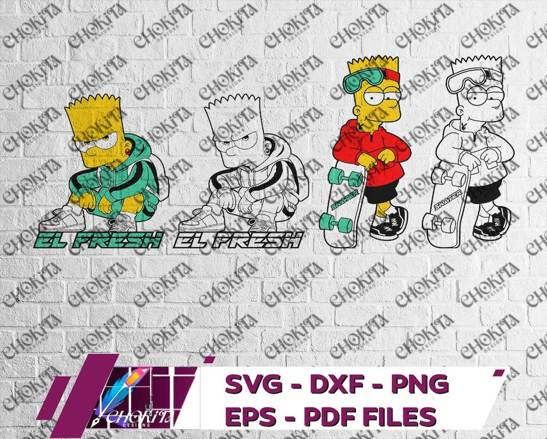 Vector Drawing Bart Fresh SVG, Simpson Svg, Logo Bart Svg, Files for ...