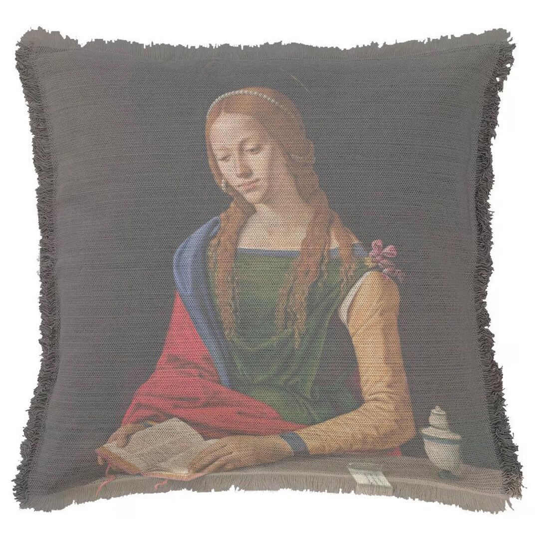 Mary Magdalene by Piero Di Cosimo 50cm X 50cm Fringed Cotton/poly ...