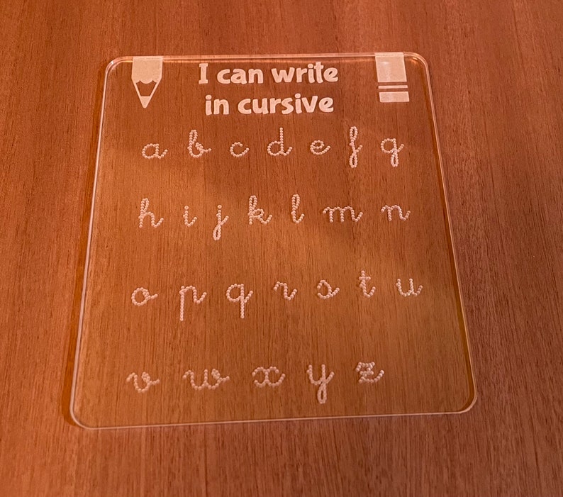 Dry Erase Board for Practicing Cursive Writing - Etsy