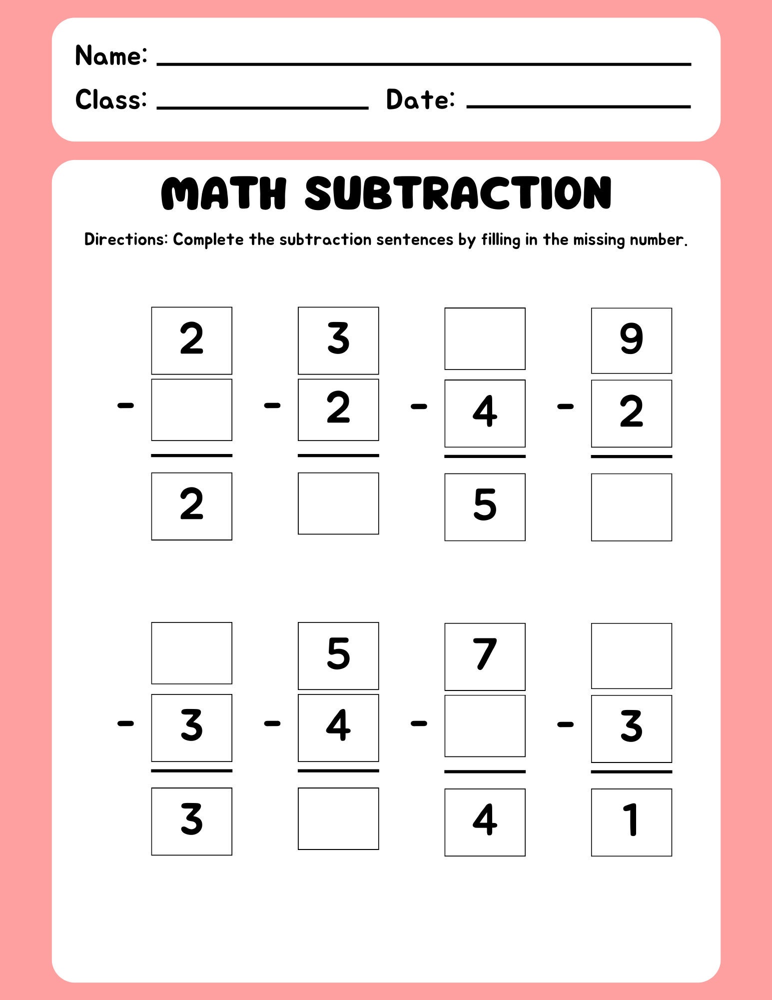 Elementary Math Worksheets - Etsy