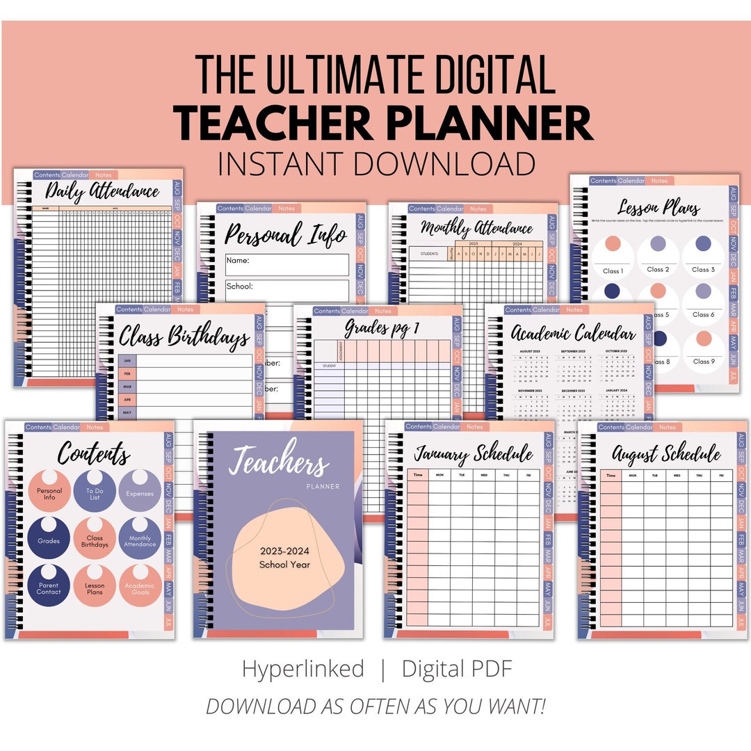 Digital Teacher Planner, PDF Planner, iPad Planner, Goodnotes Planner ...