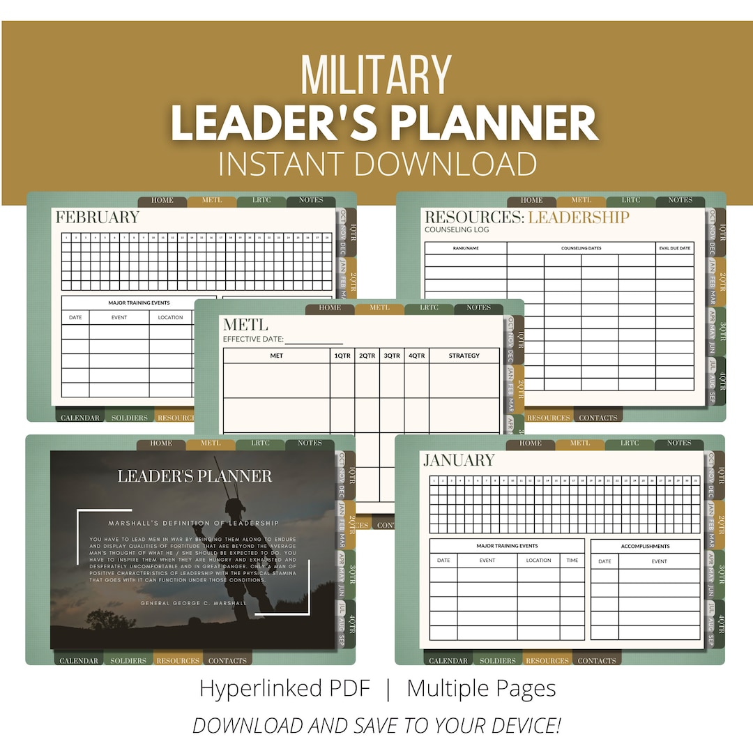 Military Planner, Army Planner, 24-25 Digital Planner, Hyperlinked ...