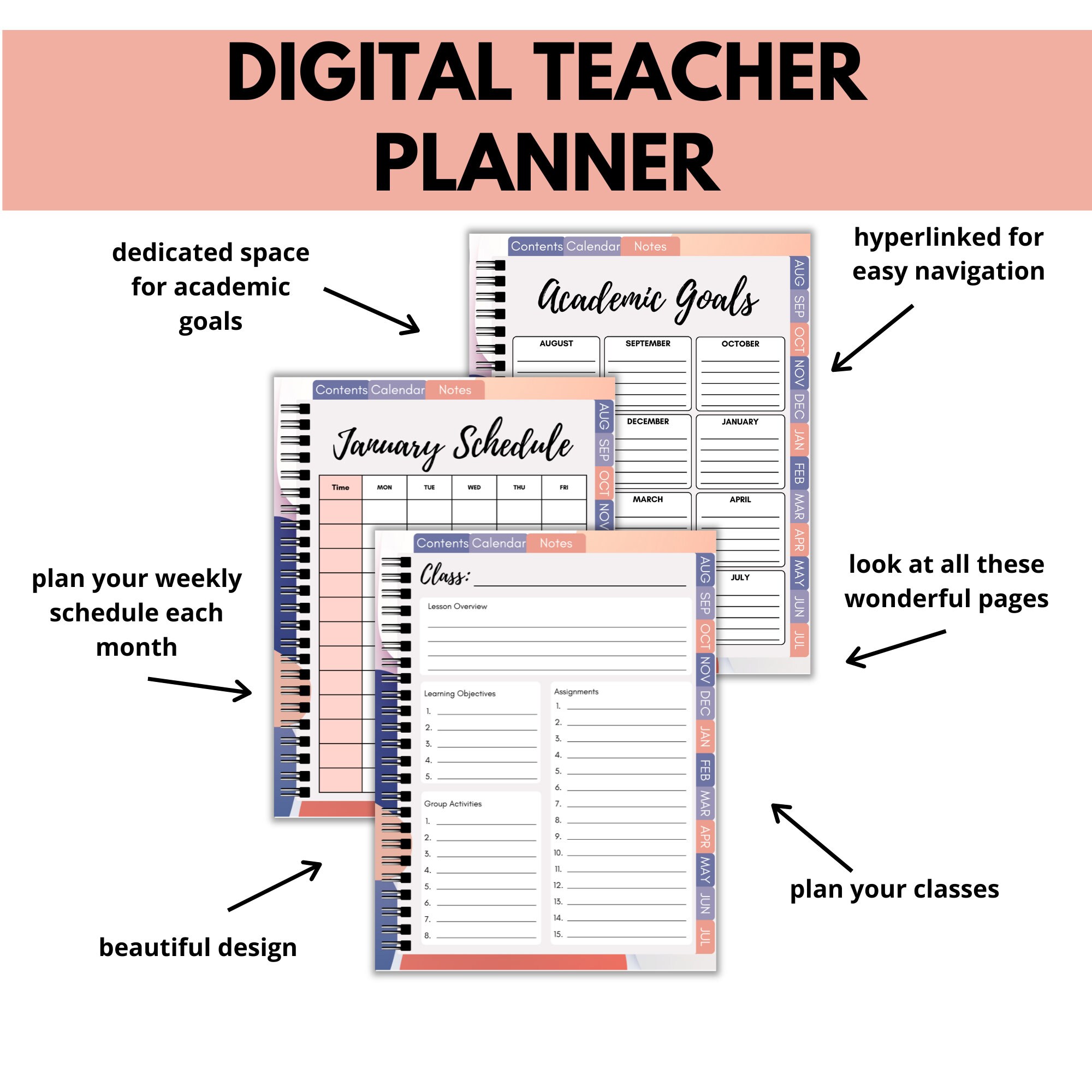 Digital Teacher Planner, PDF Planner, iPad Planner, Goodnotes Planner ...