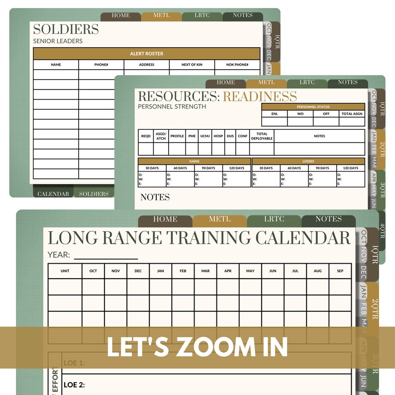 Military Planner, Army Planner, 24-25 Digital Planner, Hyperlinked ...
