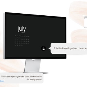 Desktop Organizer Wallpaper, With Calendar + 3 Folder Icons, Laptop ...