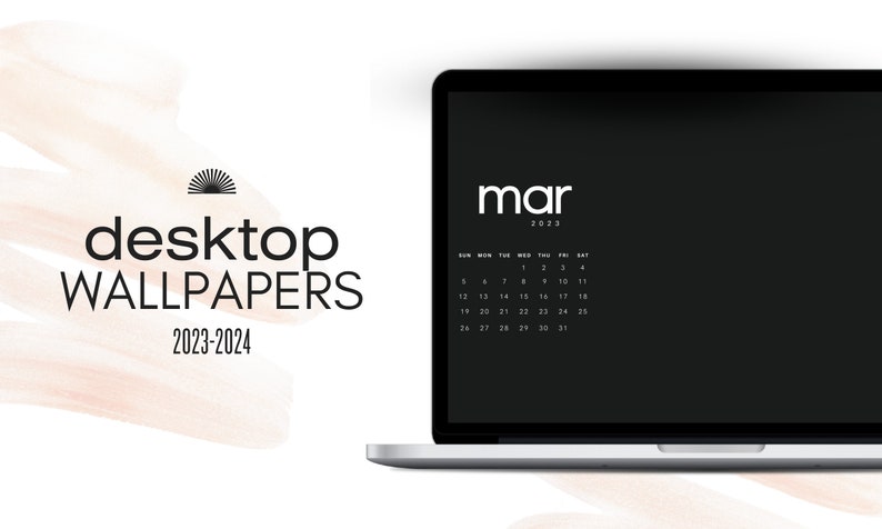 Desktop Organizer Wallpaper, With Calendar + 3 Folder Icons, Laptop ...