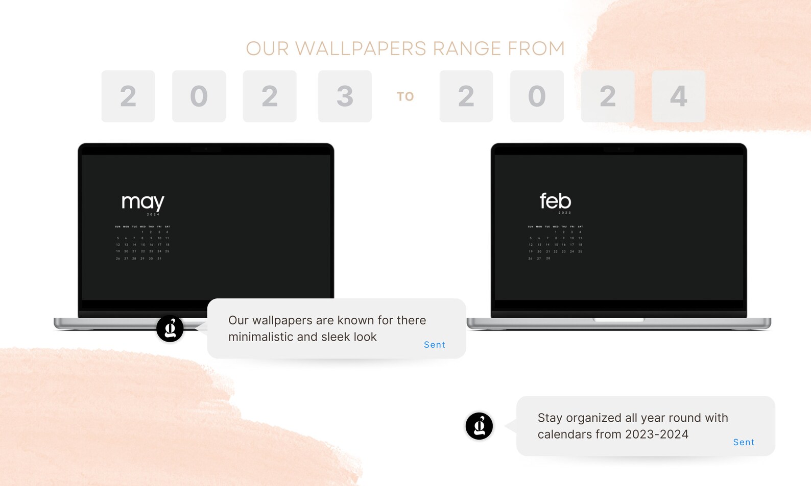 Desktop Organizer Wallpaper, With Calendar + 3 Folder Icons, Laptop ...