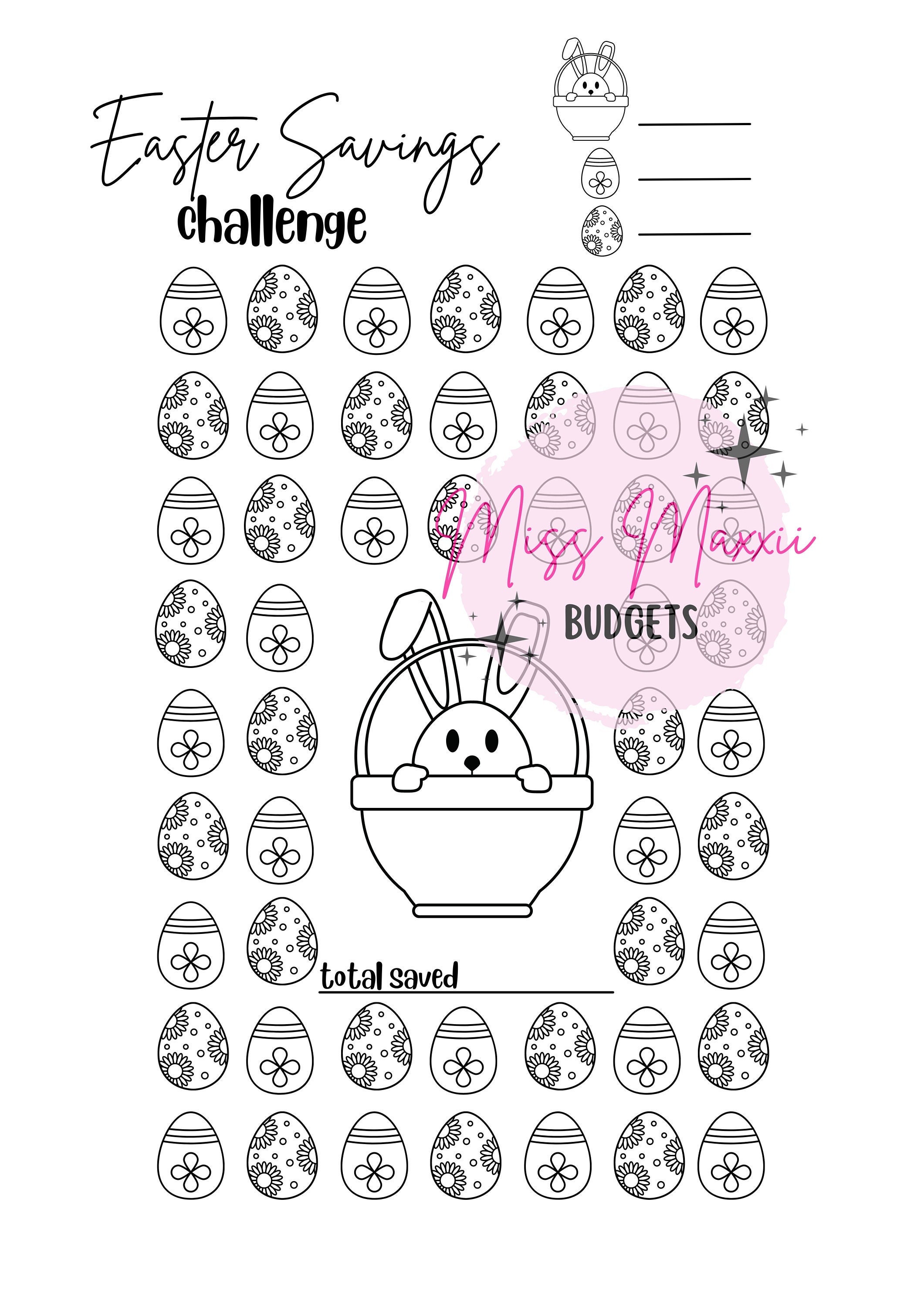 Savings Tracker I Easter Savings Challenge I Digital Download I PDF A4 ...