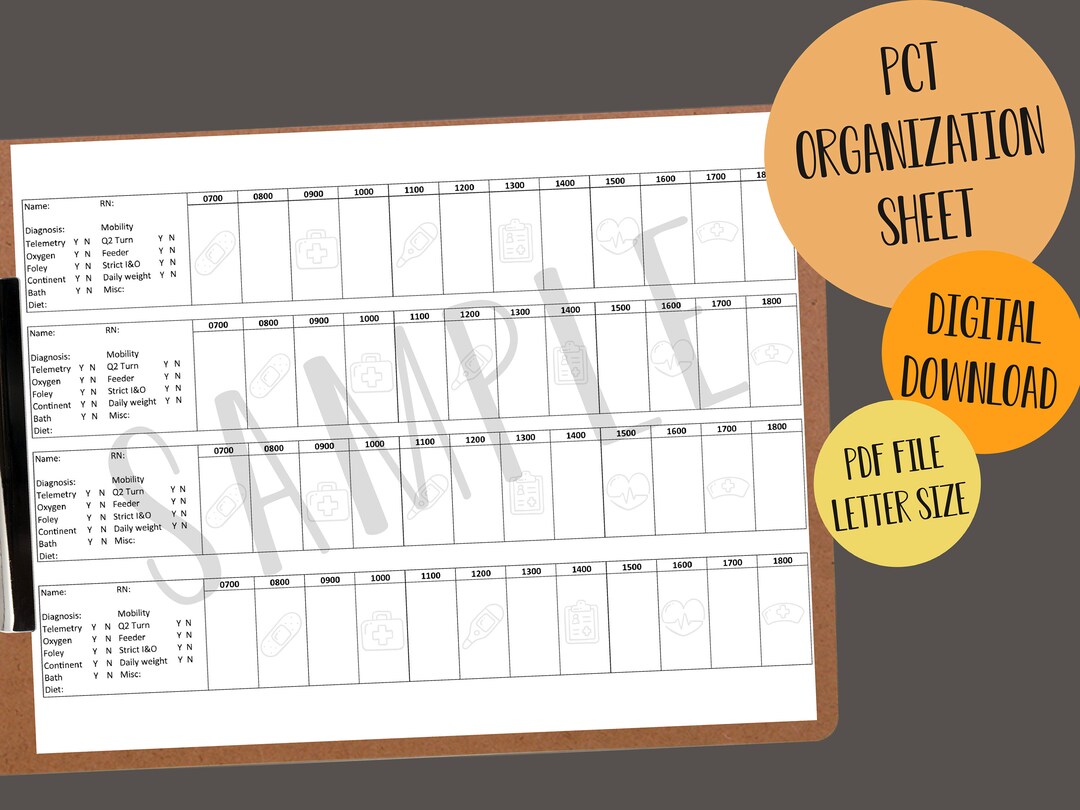 PCT Organization/report Sheet Printable PDF PCT Report - Etsy