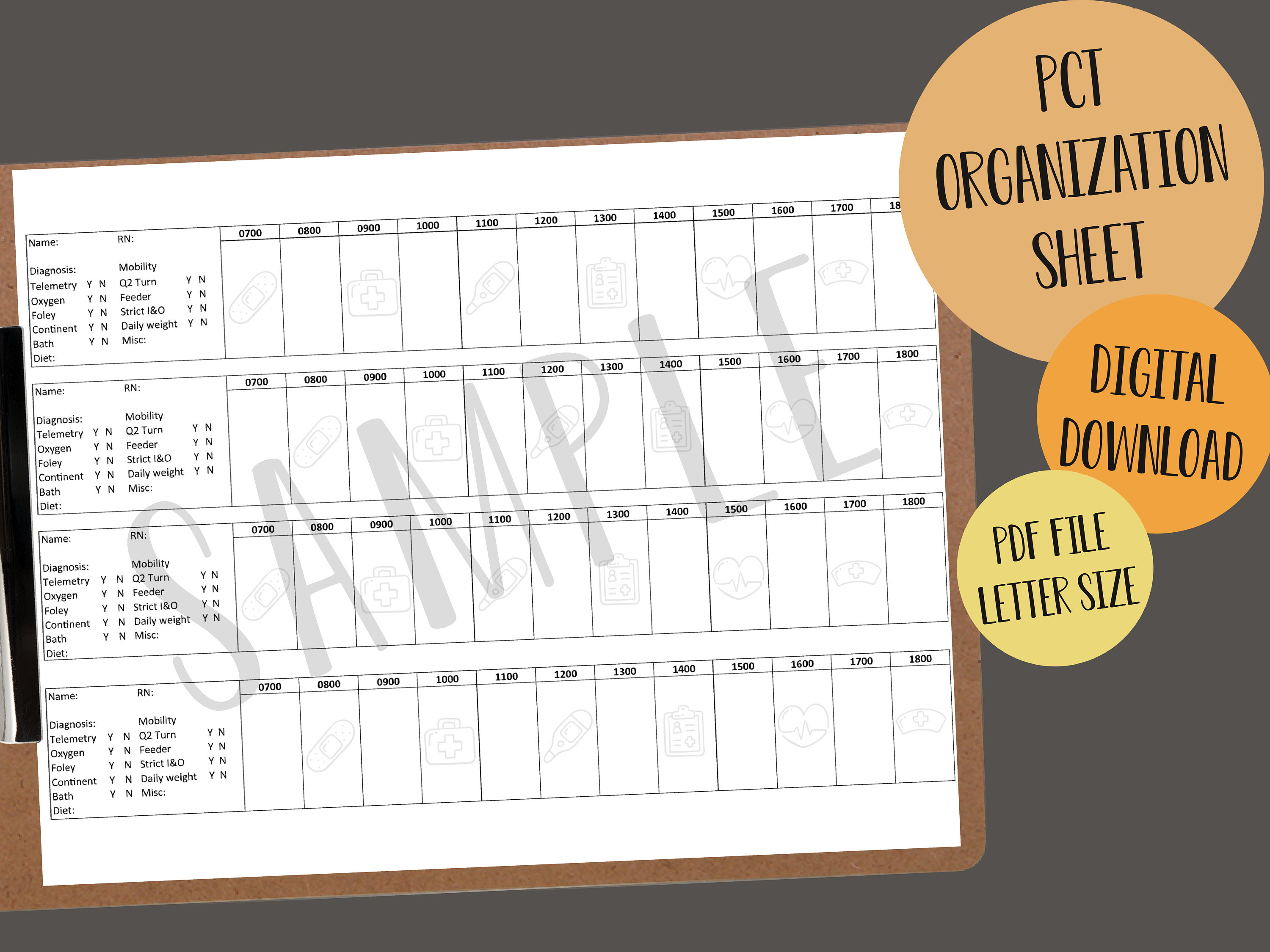 PCT Organization/report Sheet Printable PDF PCT Report - Etsy